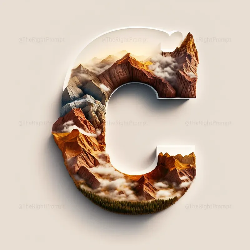Landscape Letters Midjourney Prompt | PromptBase