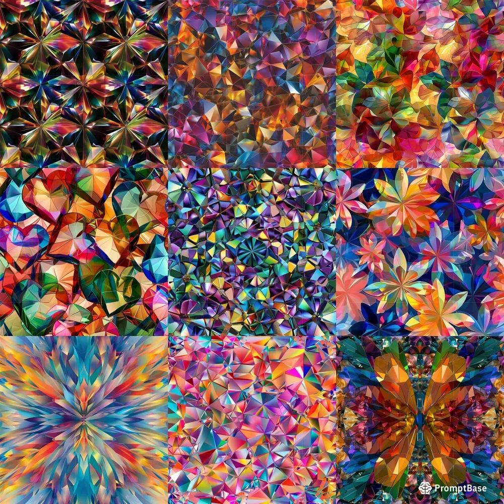 Seamless Refracted Prisms Patterns Midjourney Prompt | PromptBase