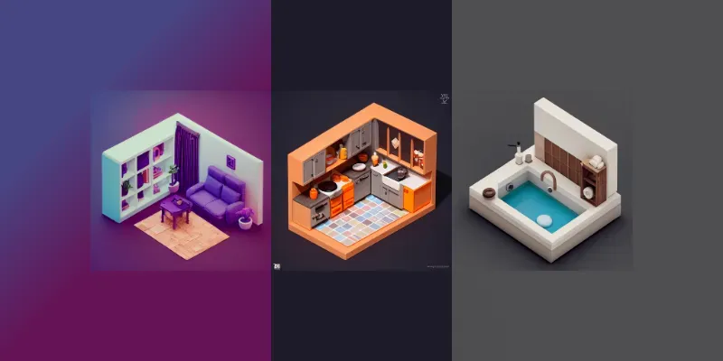 Isometric Rooms Midjourney Prompt | PromptBase