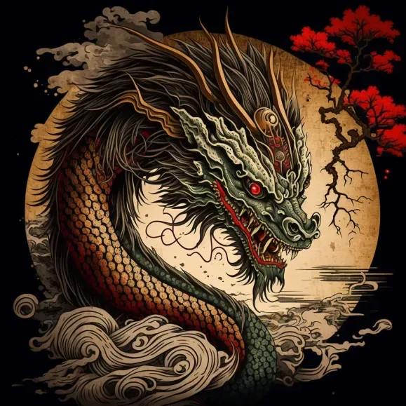 Mythical Japanese Dragons Midjourney Prompt | PromptBase