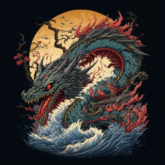 Mythical Japanese Dragons Midjourney Prompt | PromptBase