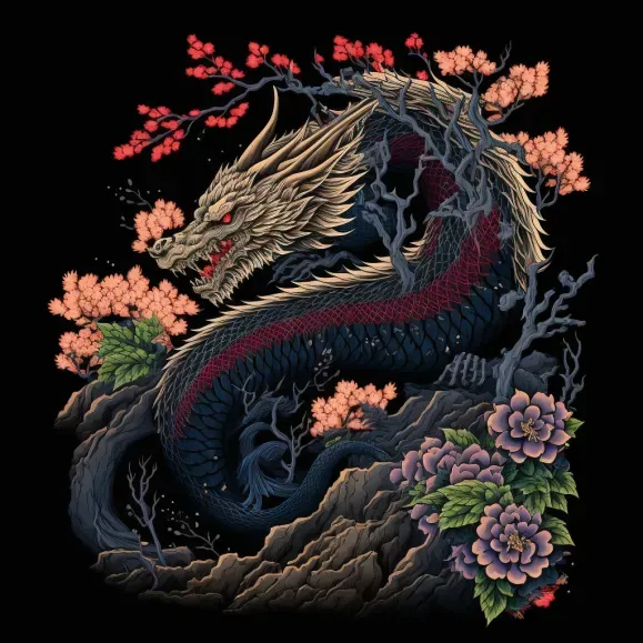 Mythical Japanese Dragons Midjourney Prompt | PromptBase