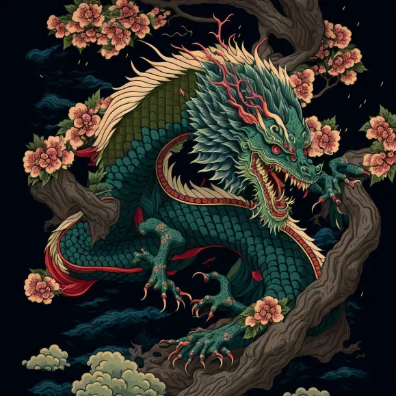 Mythical Japanese Dragons Midjourney Prompt | PromptBase