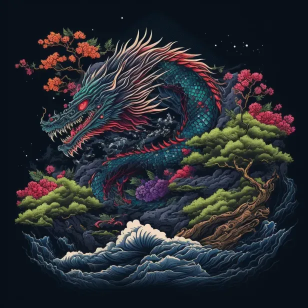 Mythical Japanese Dragons Midjourney Prompt | PromptBase