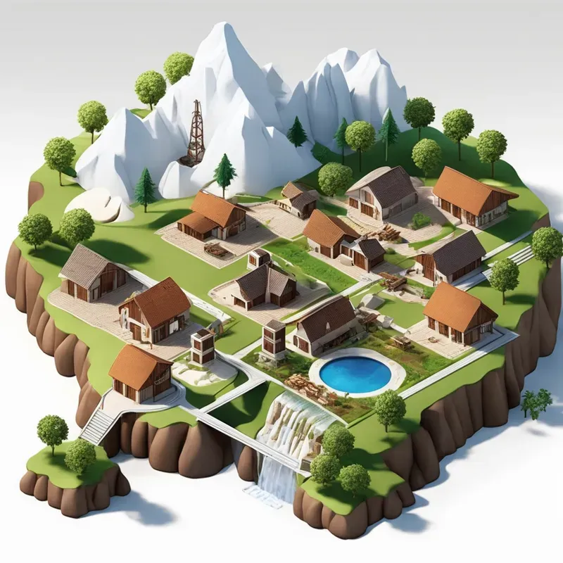 Realistic 3D Isometric Villages Stable Diffusion Prompt | PromptBase