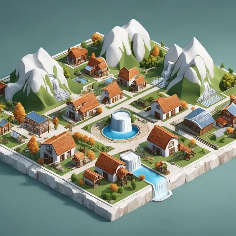 Realistic 3D Isometric Villages Stable Diffusion Prompt | PromptBase