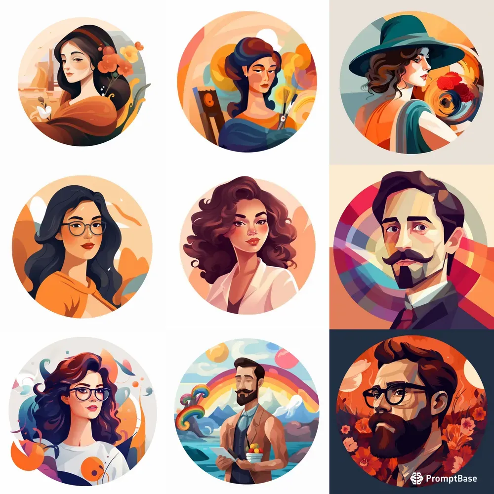 Painterly Avatar Ux Portraits Midjourney Prompt | PromptBase
