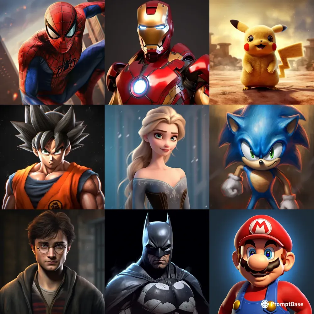 Animated Realism Cartoons As Humans Midjourney Prompt | PromptBase