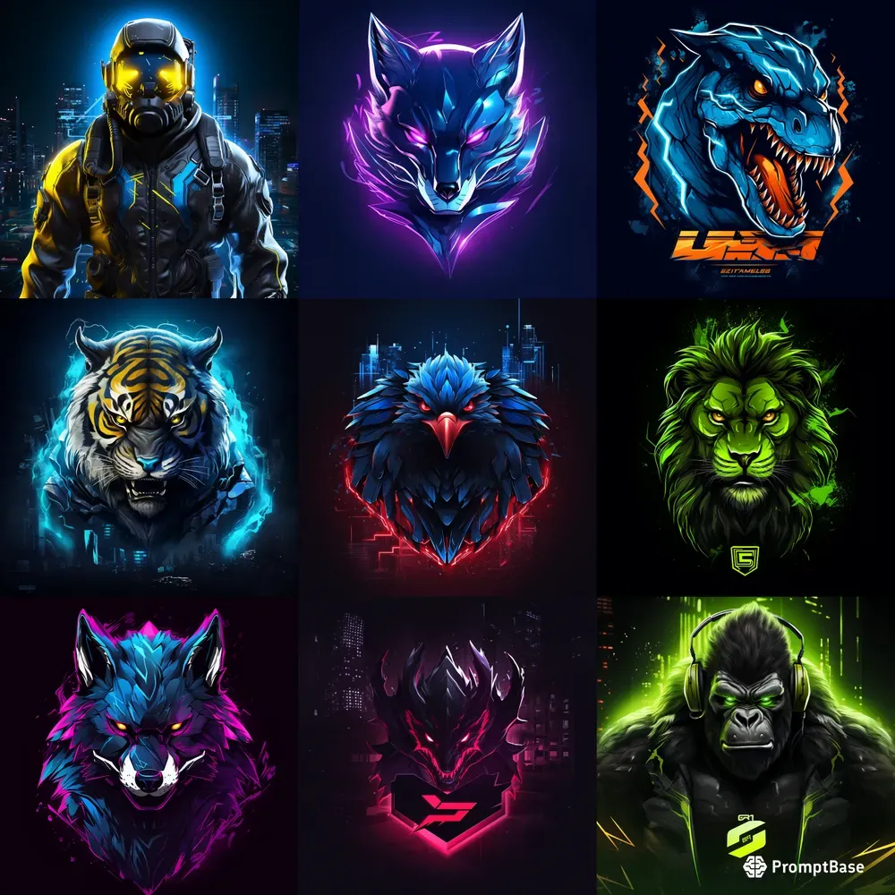 Esport Mascot Brand Gaming Team Logos Midjourney Prompt | PromptBase