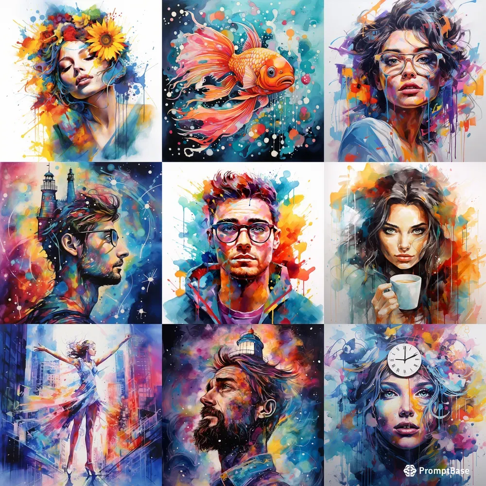 Mesmerizing Graffiti Watercolor Artworks Midjourney Prompt | PromptBase