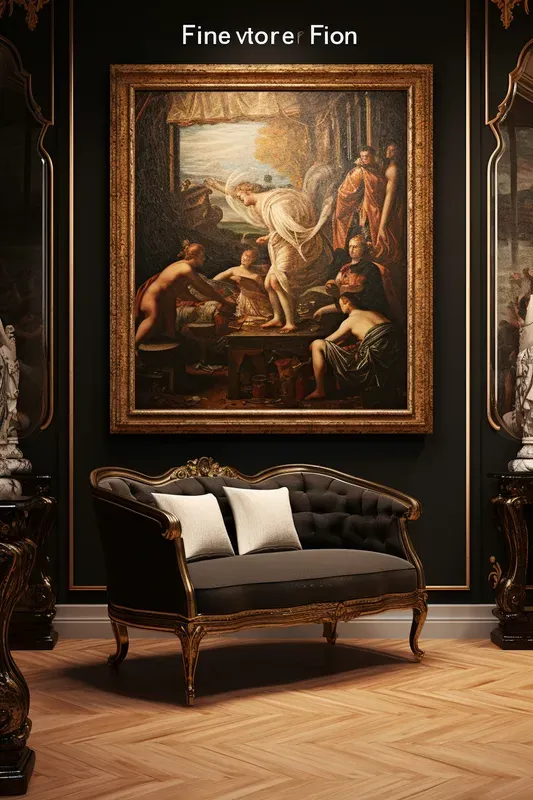 Timeless Elegance Antique Oil Paintings Midjourney Prompt | PromptBase