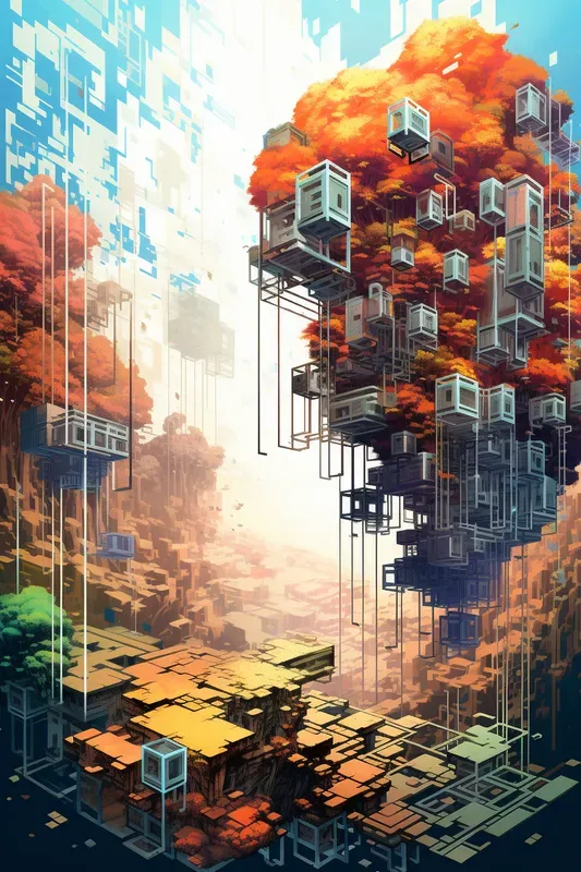 Pixel Dreamscape Surreal Scenes Reimagined Midjourney Prompt | PromptBase