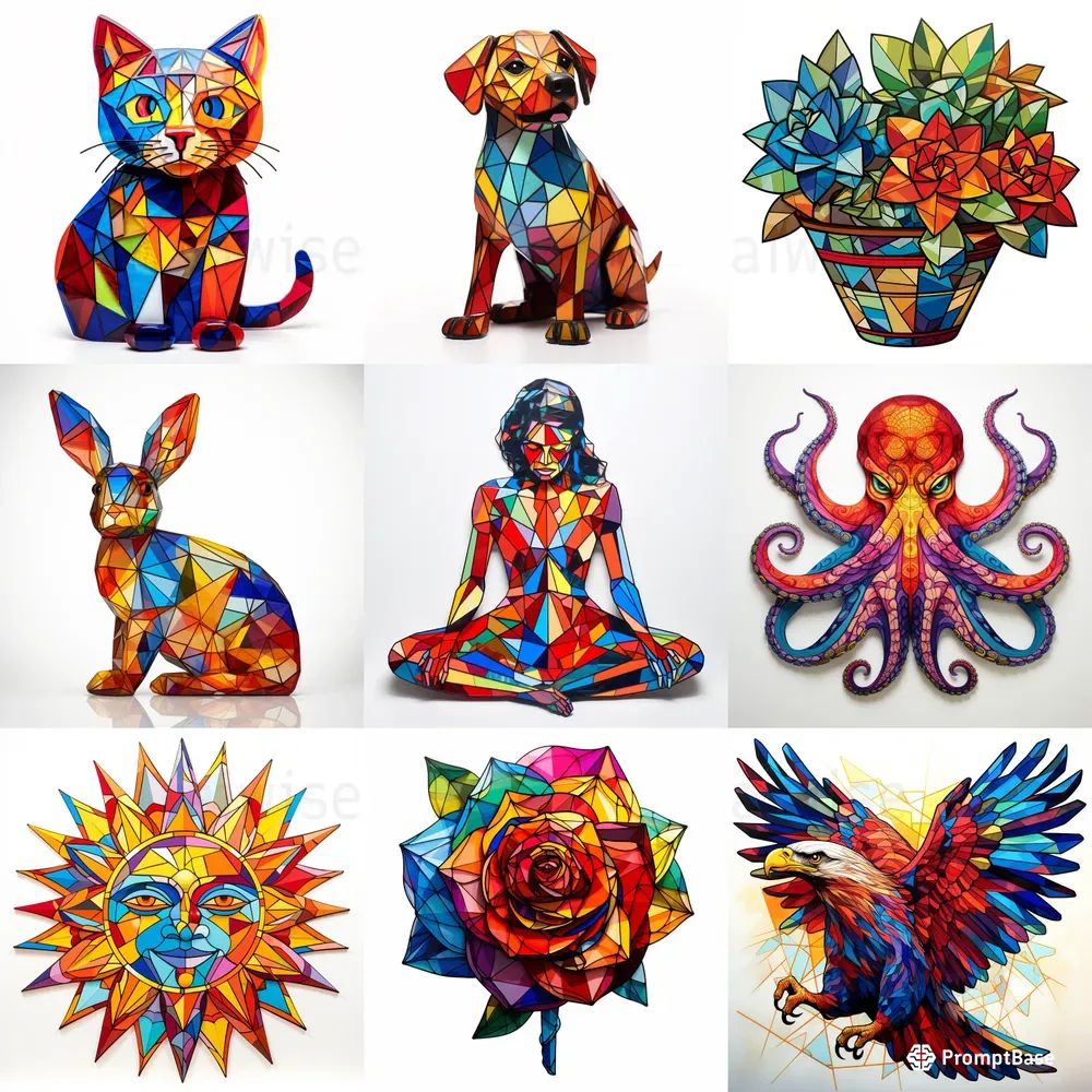 Colourful Pop Art Mosaics Midjourney Prompt | PromptBase