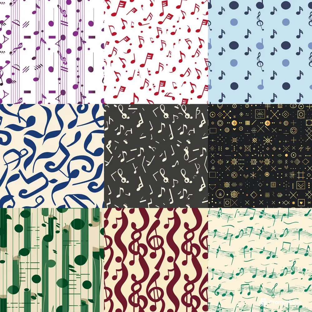 Music Note Patterns Midjourney Prompt | PromptBase