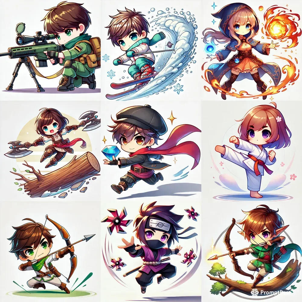 Anime Chibi Action Scenes DALL·E Prompt | PromptBase