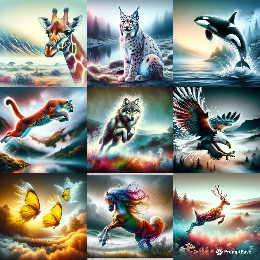 Mystical Posters With Animals DALL·E Prompt | PromptBase