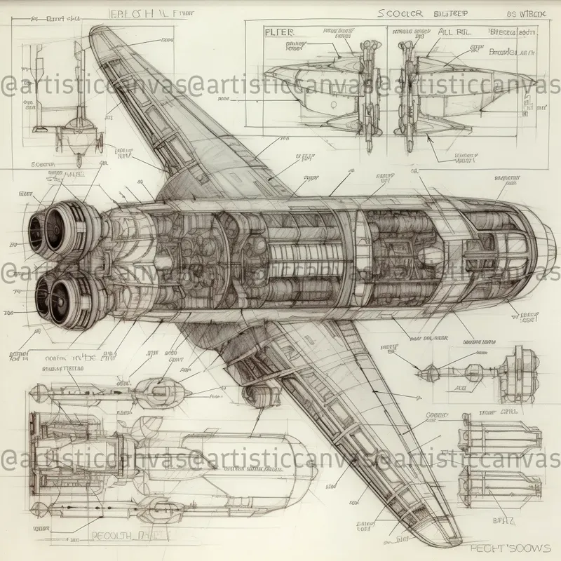 Technical Drawings Of Objects Midjourney Prompt | PromptBase