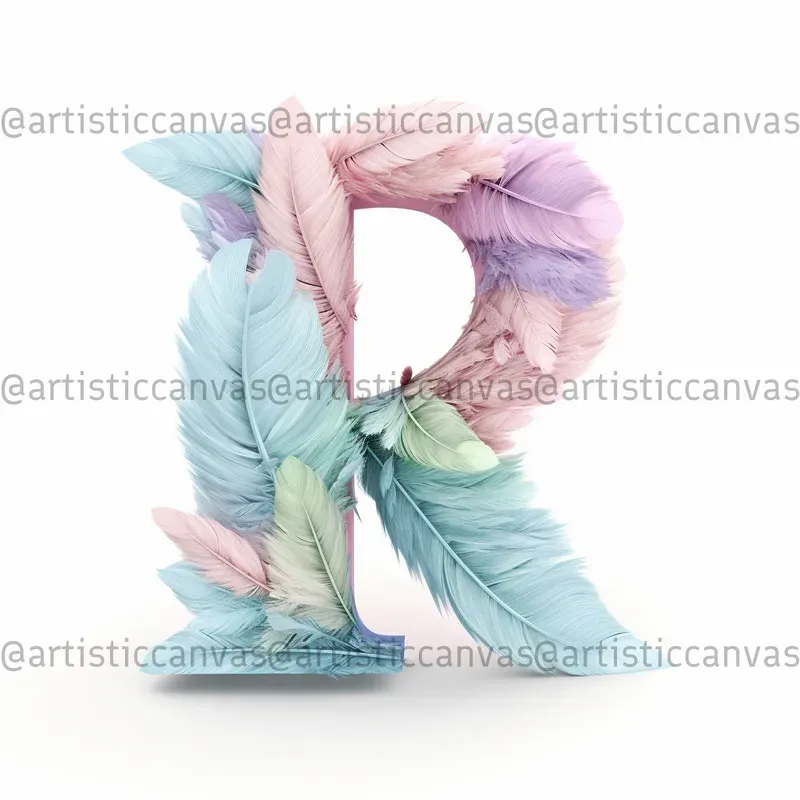 Feather Alphabet Letters Midjourney Prompt | PromptBase