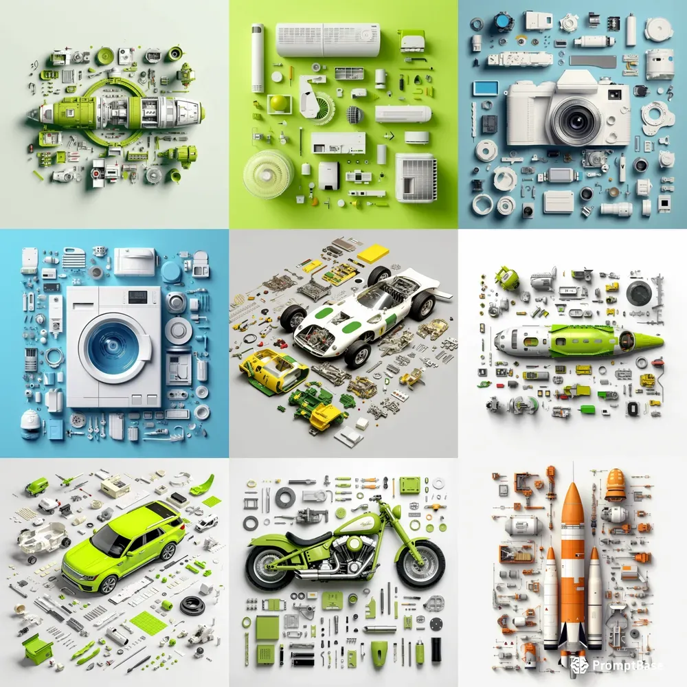 3D Model Exploded Views Midjourney Prompt | PromptBase