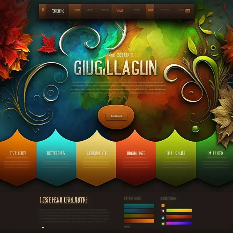 Appealing Website Template Colors Colorful Midjourney Prompt | PromptBase