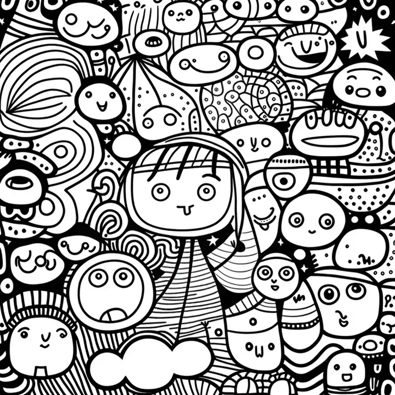 Coloring Doodle Pattern Pages Midjourney Prompt | PromptBase