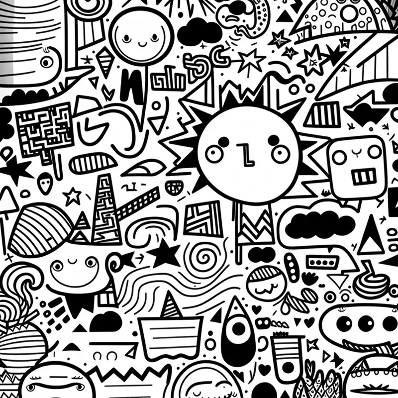 Coloring Doodle Pattern Pages Midjourney Prompt | PromptBase