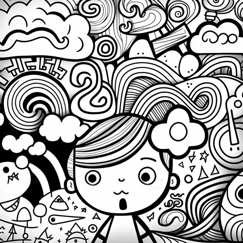 Coloring Doodle Pattern Pages Midjourney Prompt | PromptBase