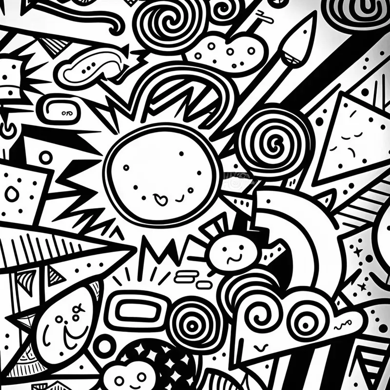 Coloring Doodle Pattern Pages Midjourney Prompt | PromptBase