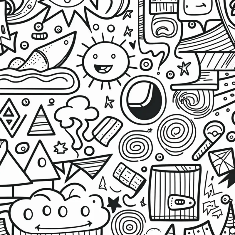 Coloring Doodle Pattern Pages Midjourney Prompt | PromptBase