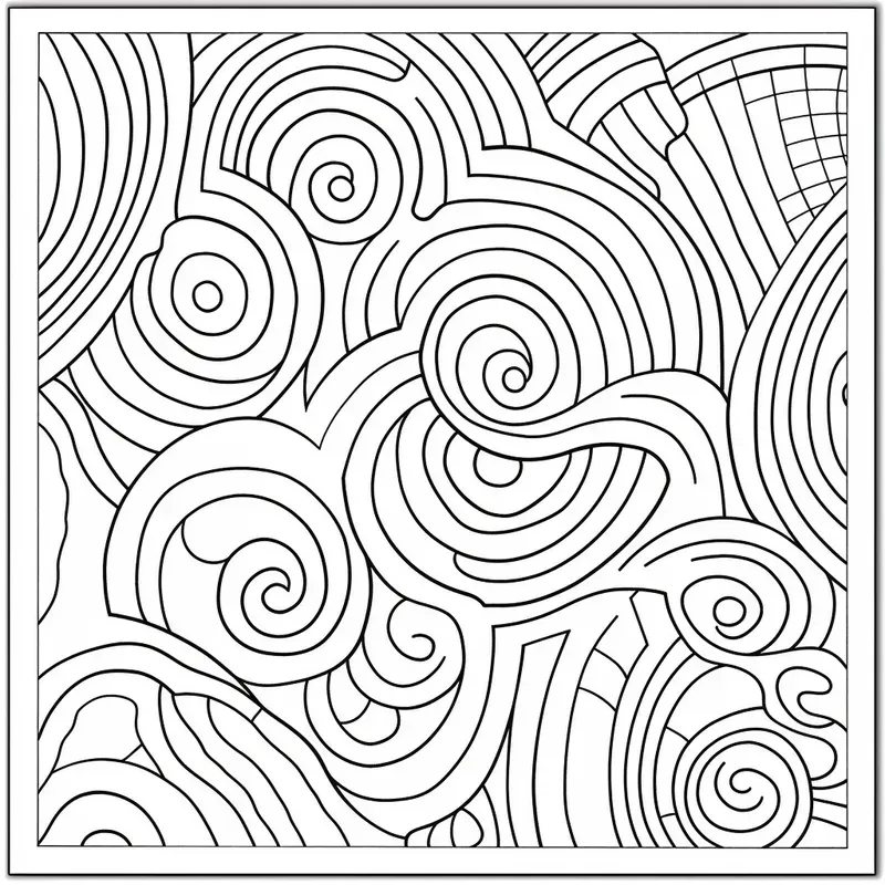 Abstract Line Coloring Pages Midjourney Prompt | PromptBase