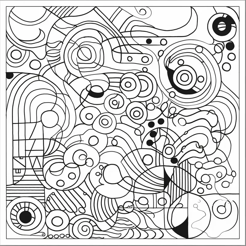 Abstract Line Coloring Pages Midjourney Prompt | PromptBase
