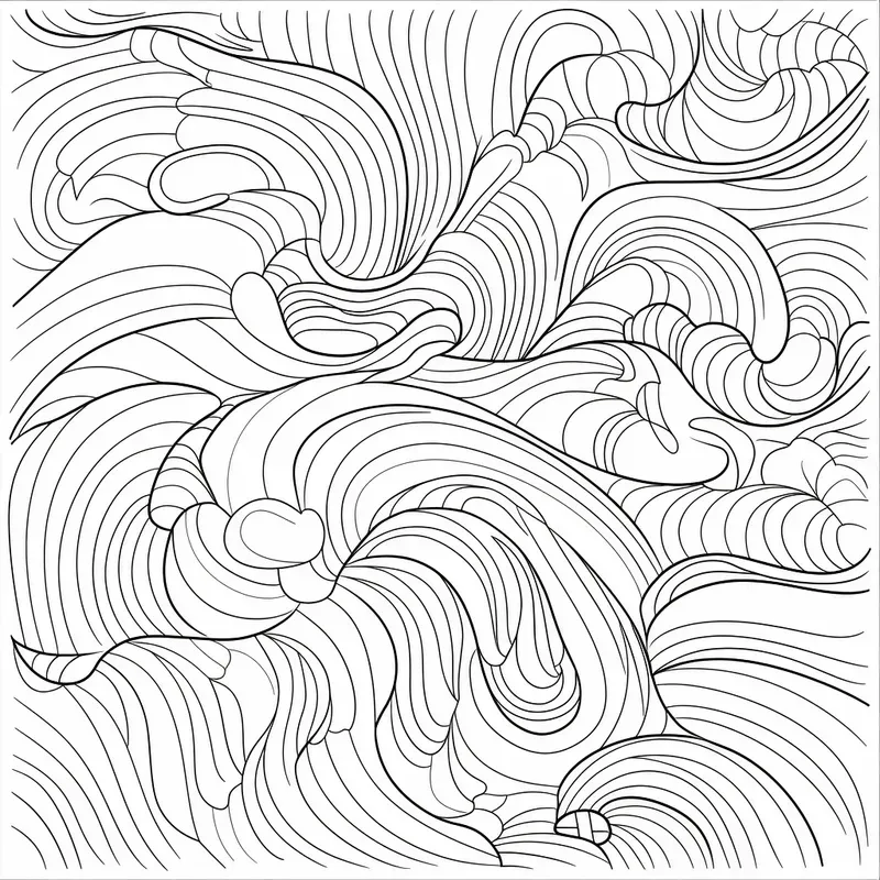 Abstract Line Coloring Pages Midjourney Prompt | PromptBase