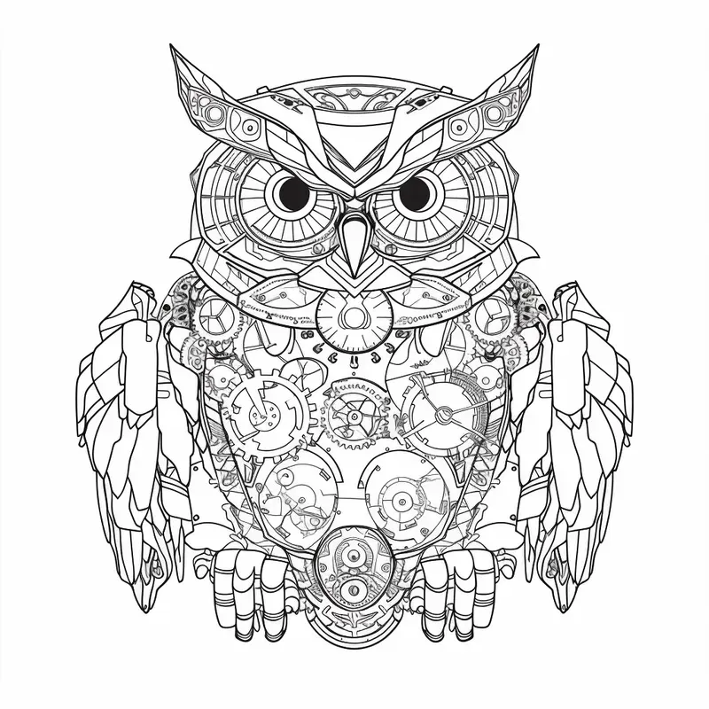 Steampunk Mechanical Coloring Pages Midjourney Prompt | PromptBase