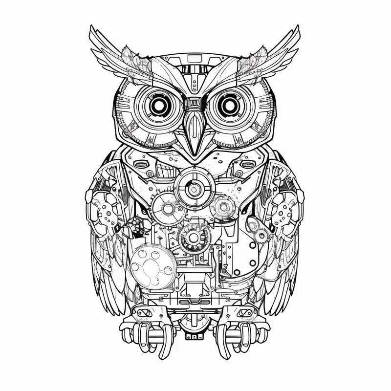 Steampunk Mechanical Coloring Pages Midjourney Prompt | PromptBase