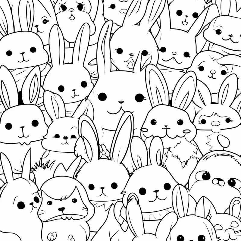 Cartoon Doodle Animals Coloring Pages Midjourney Prompt | PromptBase
