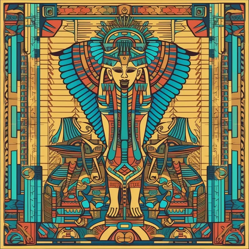 Vintage Colorful Pharaonic Patterns Midjourney Prompt | PromptBase