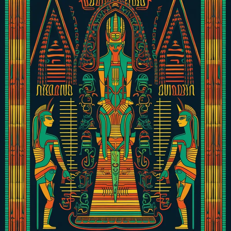 Vintage Colorful Pharaonic Patterns Midjourney Prompt | PromptBase