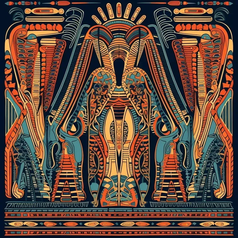 Vintage Colorful Pharaonic Patterns Midjourney Prompt | PromptBase