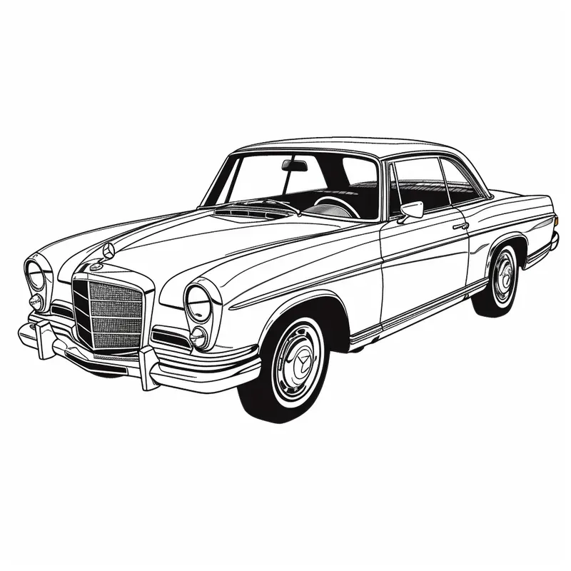 Simple Line Car Coloring Pages Midjourney Prompt | PromptBase