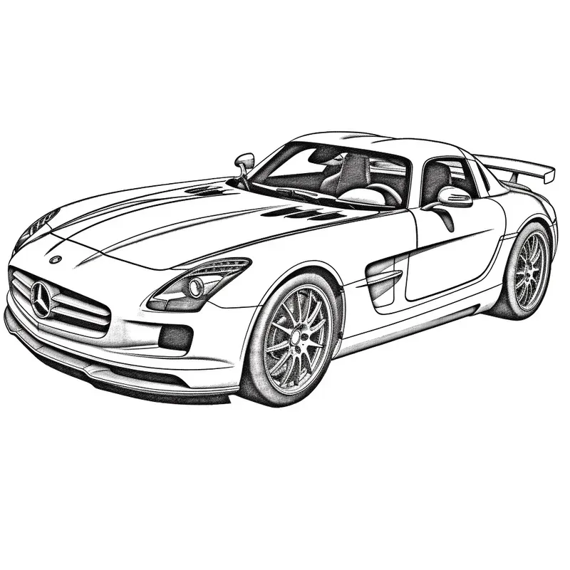 Simple Line Car Coloring Pages Midjourney Prompt | PromptBase