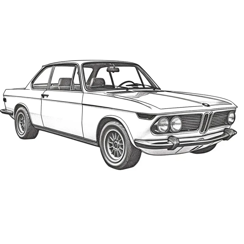 Simple Line Car Coloring Pages Midjourney Prompt | PromptBase