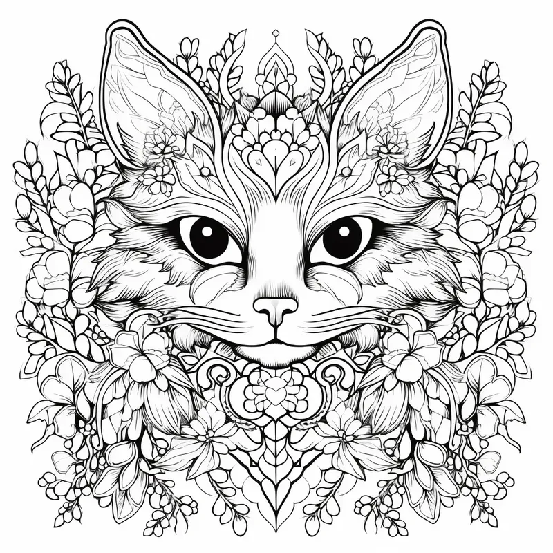 Flower Fantasy Adult Coloring Pages Midjourney Prompt | PromptBase