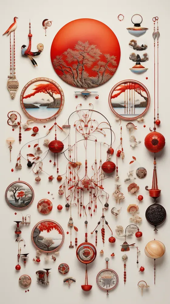 Ancient Chinese Beadwork Paintings Midjourney Prompt | PromptBase