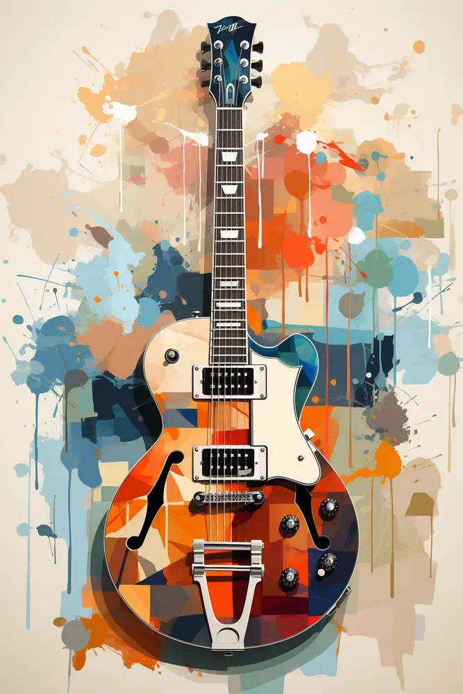 Abstract Music Instruments Boho Paintings Midjourney Prompt | PromptBase