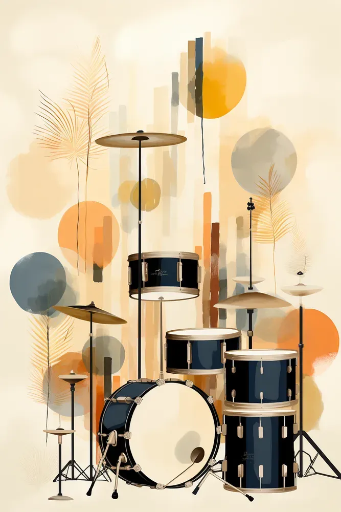 Abstract Music Instruments Boho Paintings Midjourney Prompt | PromptBase