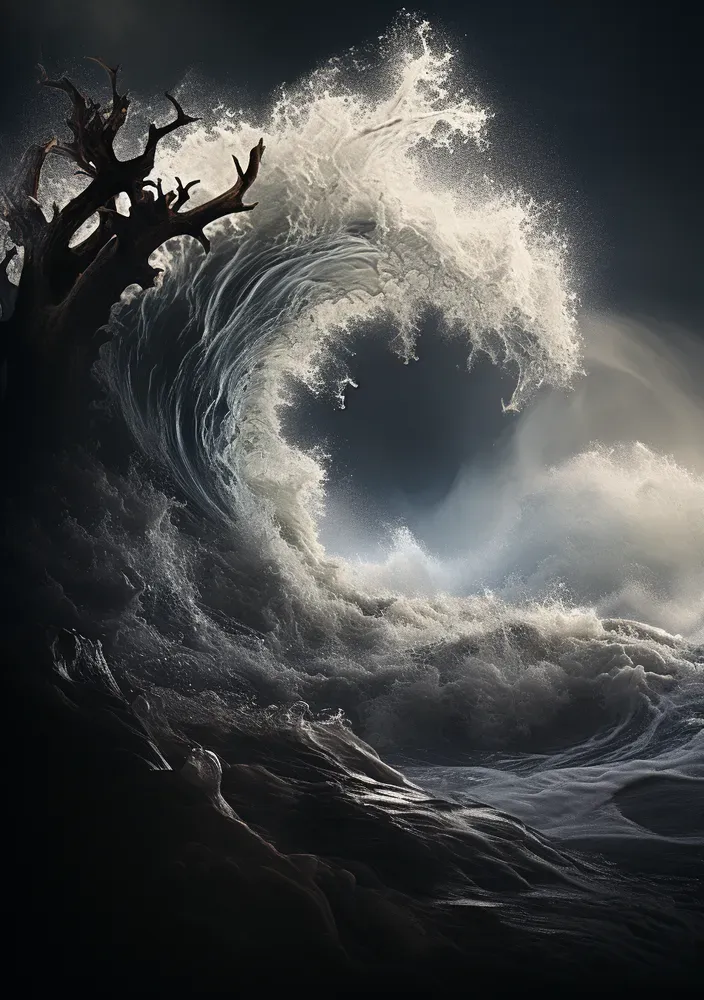 Colossal Wave Curl Photographs Midjourney Prompt | PromptBase