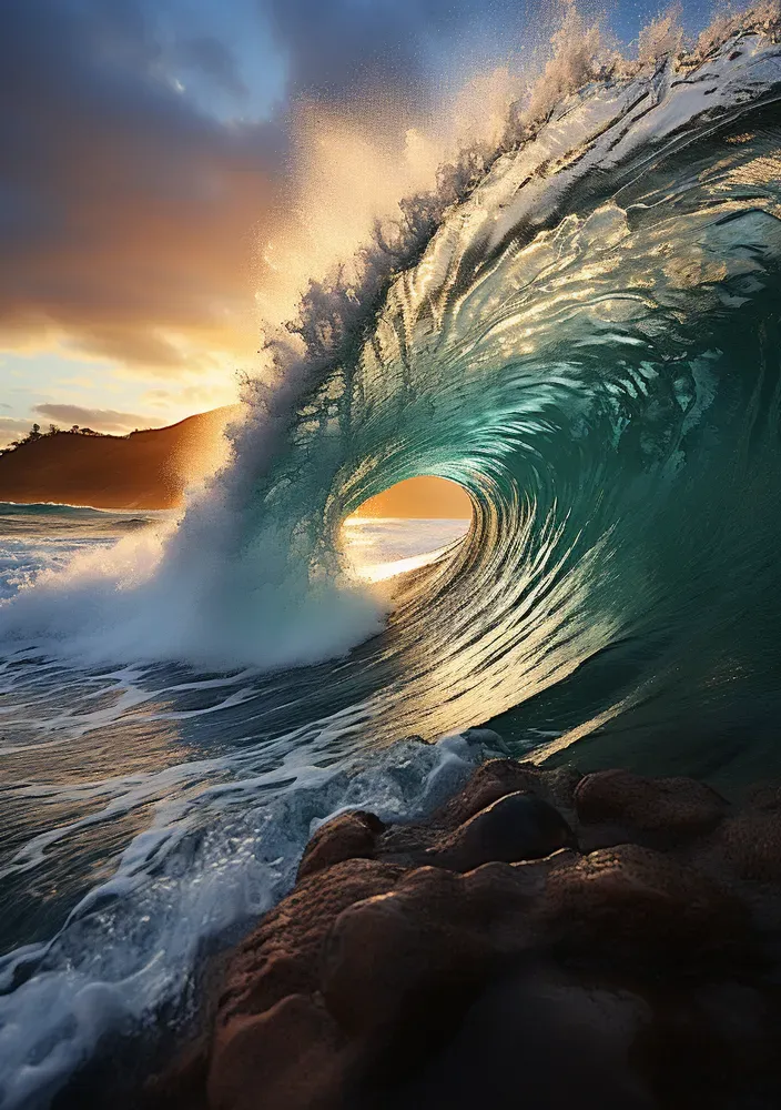 Colossal Wave Curl Photographs Midjourney Prompt | PromptBase