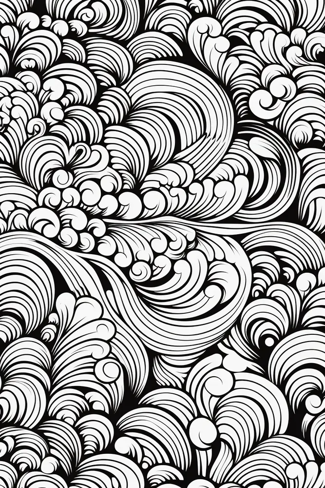 Doodle Fractals Coloring Pages Midjourney Prompt | PromptBase