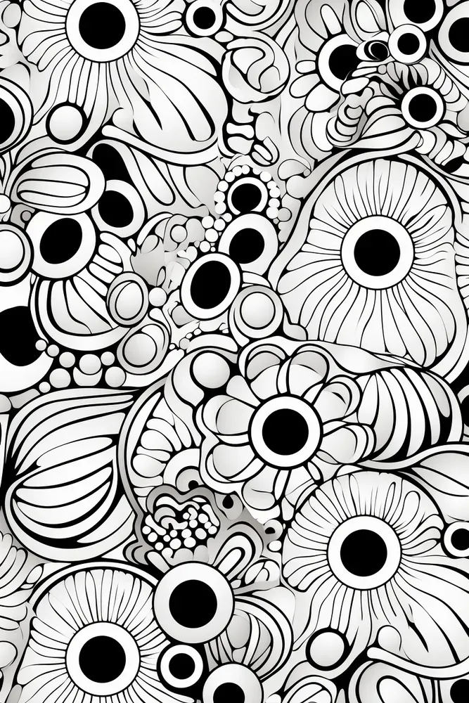 Doodle Fractals Coloring Pages Midjourney Prompt | PromptBase