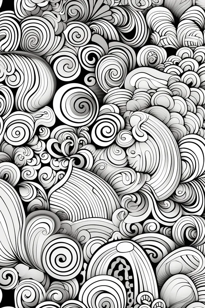 Doodle Fractals Coloring Pages Midjourney Prompt | PromptBase